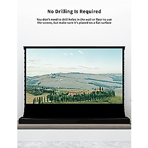 VIVIDSTORM-Projector Screen with Stand S 120 inch Portable Folding Stand Indoor Tension Floor Screen 4k HD White Cinema, 4K/3D/UHD Gaming/Home Cinema,Compatible with Normally Projector,VSDSTW120H