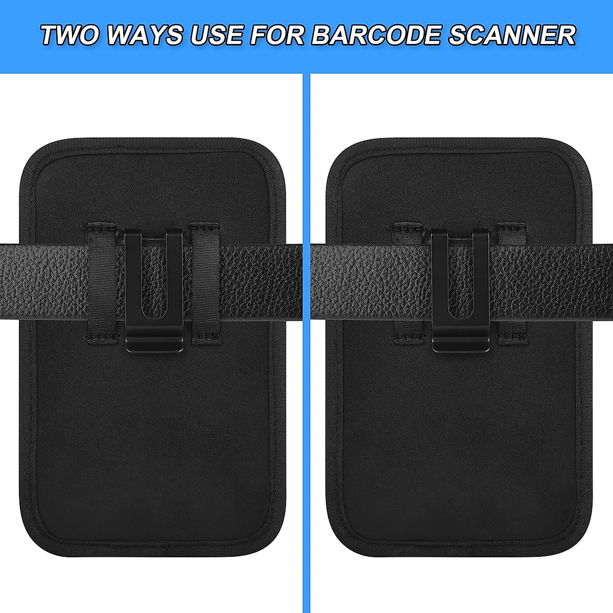 2 Way Barcode Scanner Holster, Rugged Vertical Carrying Case Pouch for Zebra TC75x, TC75, TC70x, TC70, TC72, TC77, M60, MC65, MC67 fit for Handheld Grip Cover with Metal Clip & Belt Loops