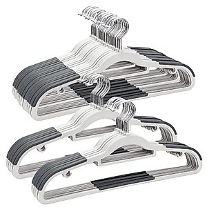 ELONG HOME Plastic Hangers 50 Pack, Non Slip Slim Clothes Hangers, Heavy Duty Plastic Thin Hangers, 17.1" Coat Hangers for Hanging Women/Men Clothes