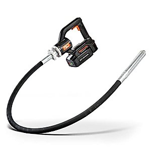 SuperHandy Concrete Vibrating Power Tool, 13k VPM, 4.9’ Ft Flex Hose Immersion Shaft, Cement Vibrator, Cordless Handheld 48V 2Ah Battery, Brushless Motor - Remove Air Bubble, Level & Mix Concrete