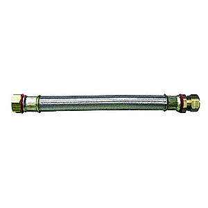 Everbilt 3/4 in. FIP x 7/8 in. Compression x 1.5 ft. Stainless Steel Water Heater Supply Line