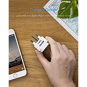 BESTEK UK Travel Plug Adapter Set, Grounded Universal Power Plug Adapter for USA to Type G Countries, UK, Ireland, Hong Kong and More-3 Packs