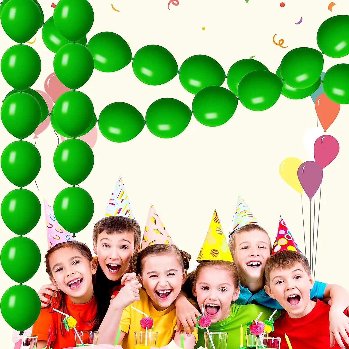 ADIDO EVA Link Balloons Green 12 Inch Quick Latex Link Balloon 80 Pcs for Birthday, Halloween, Christmas, Party Festival Decorations