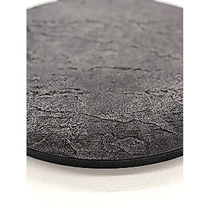 Concrete Cement Lazy Susan Unique, Hand Crafted, Gray, Turntable, 360 Degree Swivel, Made in The USA, Home Decor by Concrete Resurrection (Black 15" Diameter)