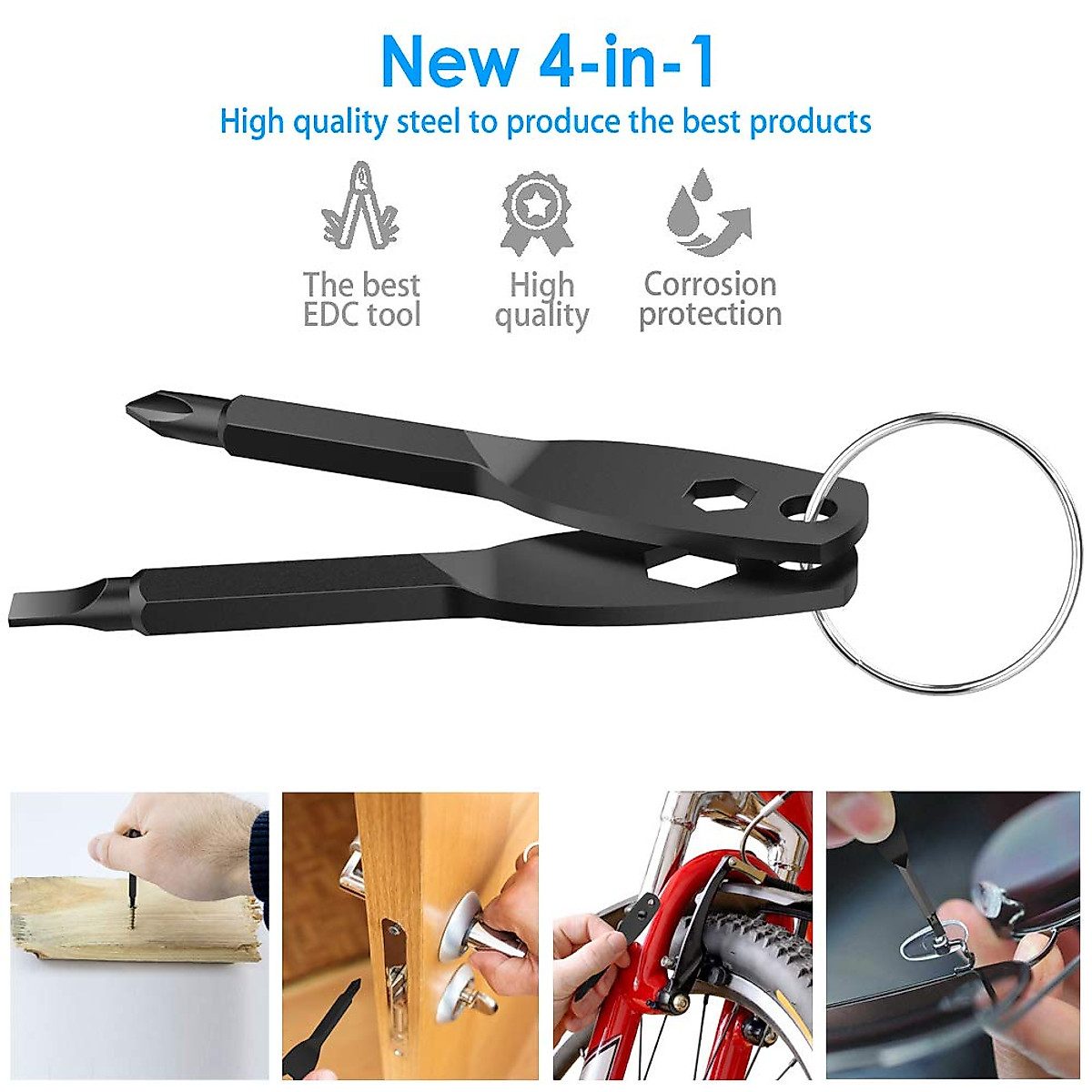 Keychain Screwdriver Set,Mens Stocking Stuffers,Adult Stocking Stuffers for Men,Dad,Christmas Best Stocking Stuffer Ideas(Black)