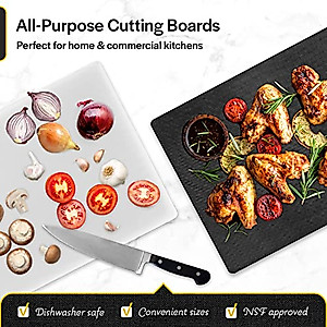Thirteen Chefs Cutting Boards for Kitchen - 30 x 18 x 0.5" White Color Coded Plastic Cutting Board with Non Slip Surface - Dishwasher Safe Chopping Board