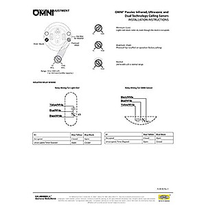 HUBBELL LIGHTING OMNIIRL Ultrasonic and PIR Ceiling Sensor, 1500-Square Foot range, White