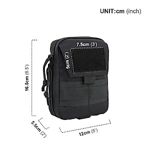 EXCELLENT ELITE SPANKER Molle Admin Pouch Military Utility Tool Pouch EDC Molle Pouchs Gadget Waist Bags (Black)