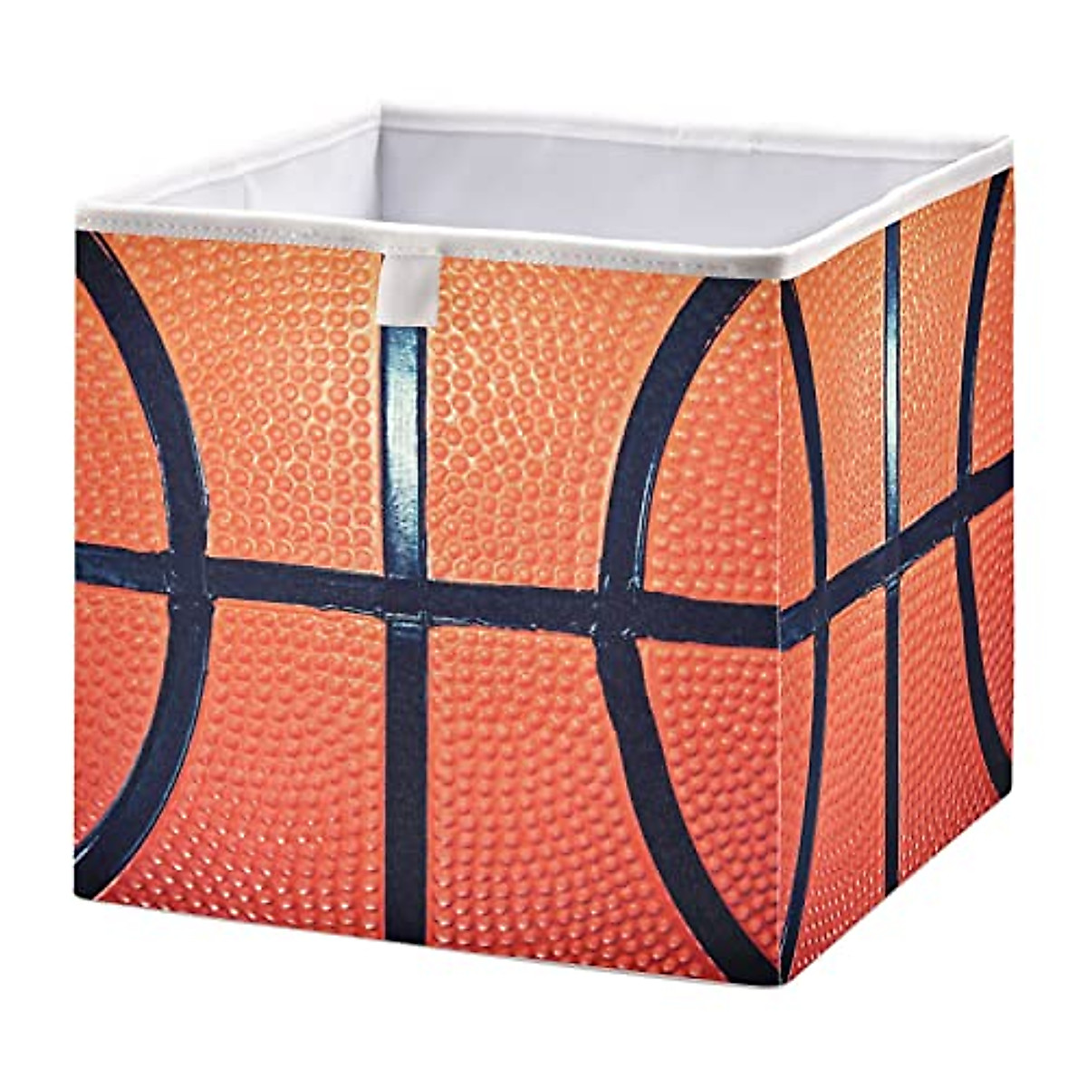 RunningBear Basketball Storage Basket Storage Bin Square Collapsible Nursery Baskets Shelves Cloth Baskets Organizer for Kids Room Bedroom