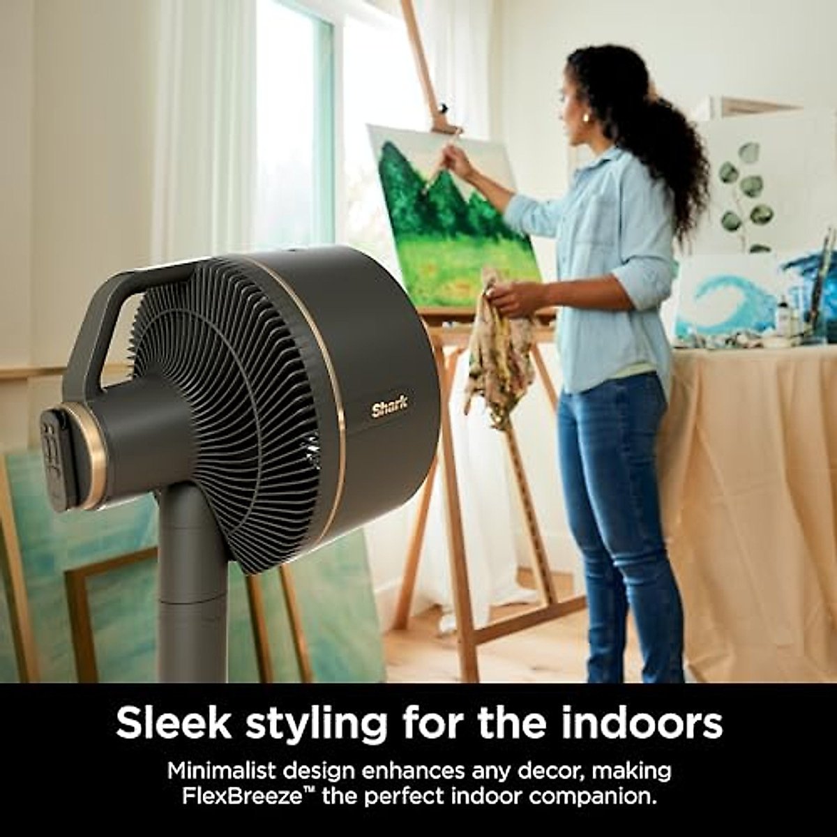 Shark FlexBreeze Indoor Fan for Home, Office & Bedroom, Corded & Cordless, Pedestal & Tabletop Oscillating Fan with Remote, Portable with InstaCool Misting Attachment for Outdoor Usage, FA222