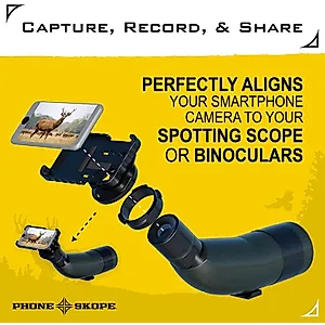 Phone Skope Complete Digiscoping Kit, Compatible with iPhones OR Samsung, Includes PhoneCase + Eyepiece Adapter + Lens Cloth