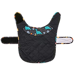 HDE Canvas Dog Vest Waterproof Jacket Cold Weather Coats for S-XL Dogs Dinosaurs - M