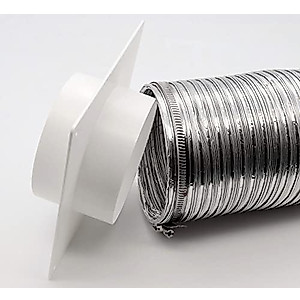 Vent Systems 4" inch Air Vent Duct Connector Flange Straight Ventilation Pipe Plastic Ducting Connector Plate For Cooling Heating Ventilation System HVAC 4" inch - Pack of (1)