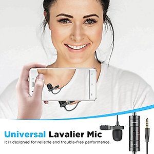 BOYA BY-M1S Professional Lavalier Lapel Microphone Omnidirectional Condenser Mic for iPhone Android Smartphone DSLR Camera, Camcorders, Audio Recorders, PC Laptop Recording
