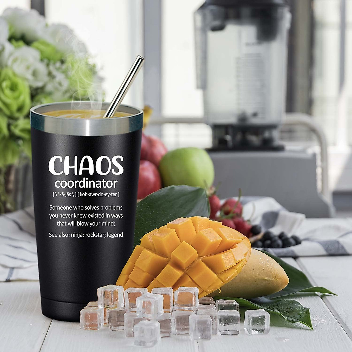 SpenMeta Thank You Gifts for Men - Unique Gift Idea for Boss, Teacher, Manager, Leader, Coworker, Assistant Principal, Dad - Birthday Gifts for Men - Chaos Coordinator Tumbler