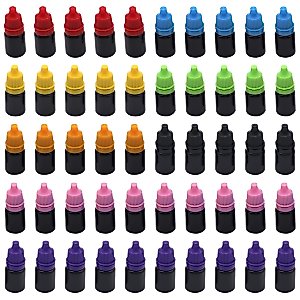 FZBNSRKO 50pcs 5ml Empty Black Plastic Squeezable Dropper Bottles Eye Liquid Dropper Bottles with Childproof Cap,Color in Random