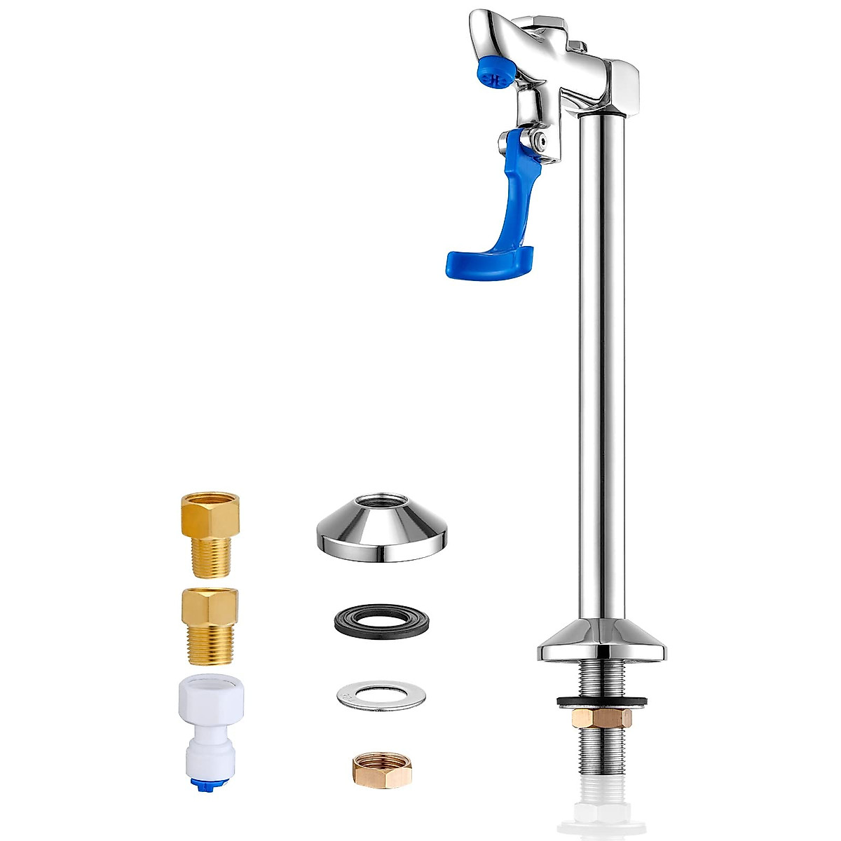 Favorpo Glass Filler 10 Inches Deck Mount Faucet Glass Filling Station Water Station for Restaurants Kitchen Bar G1/2" Male with 3 Connector Adapter Brass Structure