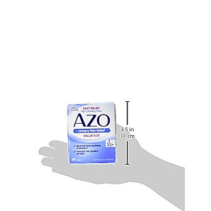 AZO Urinary Pain Relief, Dietary Supplement, Contains 95 mg Phenazopyridine Hydrochloride The #1 Ingredient Prescribed by Doctors Pharmacists Specifically for Urinary Discomfort†, 30 Count