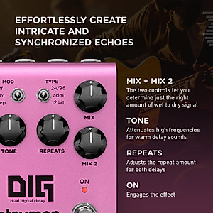 Strymon DIG V2 Dual Digital Delay Guitar Effects Pedal for Electric and Acoustic Guitar, Synths, Vocals and Keyboards