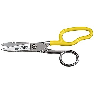 Klein Tools 21010-6-SEN Free-Fall Snip, Scraper, File, Serrated Blades, Made in USA