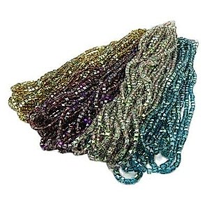 Ancac 10 Strand Faceted Square Beads Electroplate Glass Beads AB Color Plated Loose Spacer for Jewelry Making 7~8x7~8x7~8mm - (Color: Random Color)