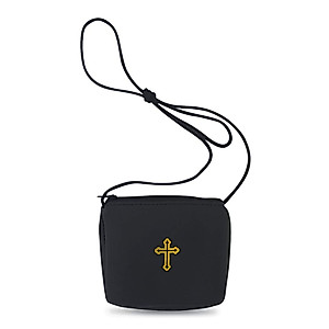 Venerare Genuine Leather Burse with Pyx (Small Pyx (6-Host Capacity), JHS First Communion)