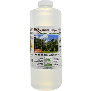 Glycerin Vegetable - 1 Quart (43 oz.) - Non GMO - Sustainable Palm Based - USP - Kosher - Pure - Pharmaceutical Grade - Safety Sealed HDPE Container with resealable Cap