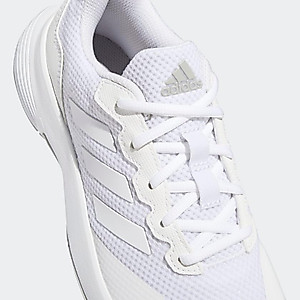 adidas Women's GameCourt 2 Tennis Shoe, White/White/Grey, 8