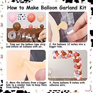 JOYMEMO My 2nd Rodeo Birthday Decorations Girl - Boho Cowgirl Balloon Garland Arch Kit with This Ain't My First Rodeo Its My Second Birthday Backdrop, Number 2 Foil Balloon for Western Party Supplies