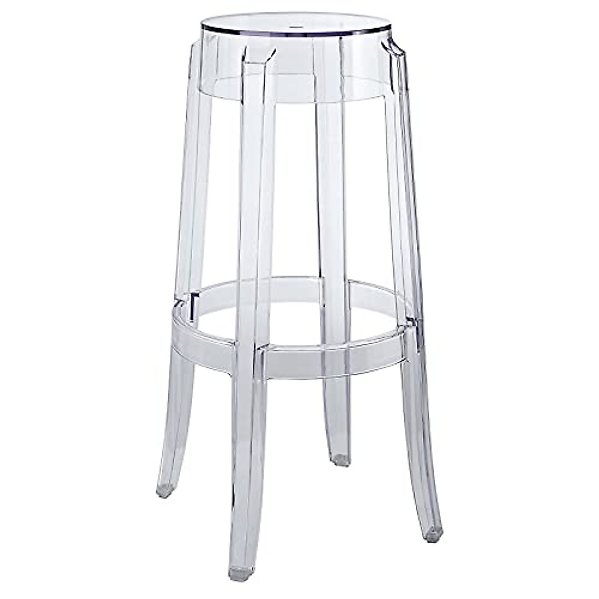 Modway Casper Modern Acrylic Bar Stool in Clear - Fully Assembled