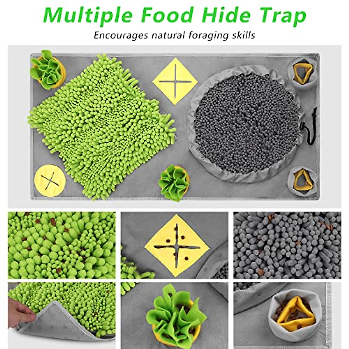 Snuffle Mat for Dogs, 37.8'' X 18.9'' Sniffing Mat Dog Feeding Mat for S/M/L Dogs, Slow Feeder Interactive Dog Puzzle Toys for Slow Eating and Stress Relief