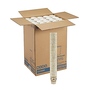 Dixie PerfecTouch 8 oz. Insulated Paper Hot Coffee Cup by GP PRO (Georgia-Pacific), White, 5356W, 1,000 Count (50 Cups Per Sleeve, 20 Sleeves Per Case)