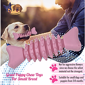 6 Pack Dog Toys, Doggie Toys Small Dogs, Toys for Puppies 0-6 Months, Best Puppy chew Toys for Teething (Pink)