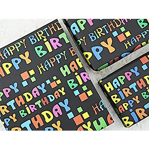 Happy Birthday Wrapping Paper For Kids Girls Boys Women Men, Gradient Color Gift Wrap Papers, Wrapping Paper Birthday 4 Sheets Folded Flat 20x28 inches per sheet