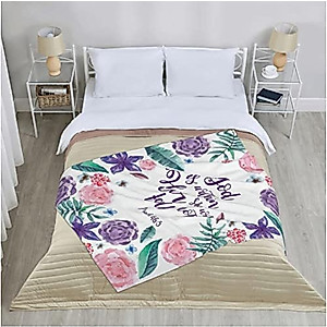 God is Within Her Blankets Bible Verse Blanket Spiritual Gifts for Women Soft Fluffy She Will Not Fall Fleece Blanket Get Will Soon Blanket Gift for Mom Women 40"X50"