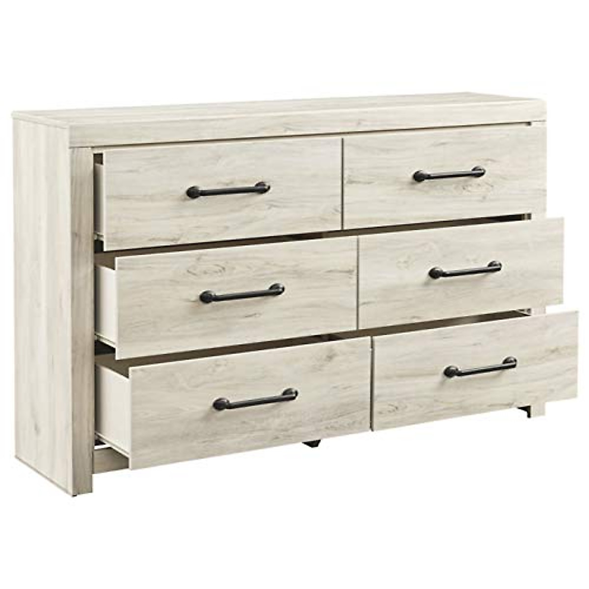 Signature Design by Ashley Cambeck Farmhouse Industrial 6 Drawer Dresser, Whitewash