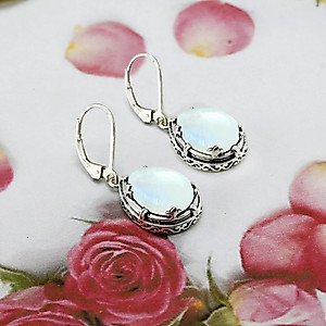 9.51Cts Natural Moonstone Earrings For Women White Stone June Birthstone Jewelry Women's Day Gifts For Mom Wife Sister