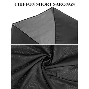Chuangdi 2 Pieces Sarong Coverups for Women Bathing Suit Wrap Swimsuit Skirt Beach Bikini Cover up Swimwear Chiffon S-L(Black and White)
