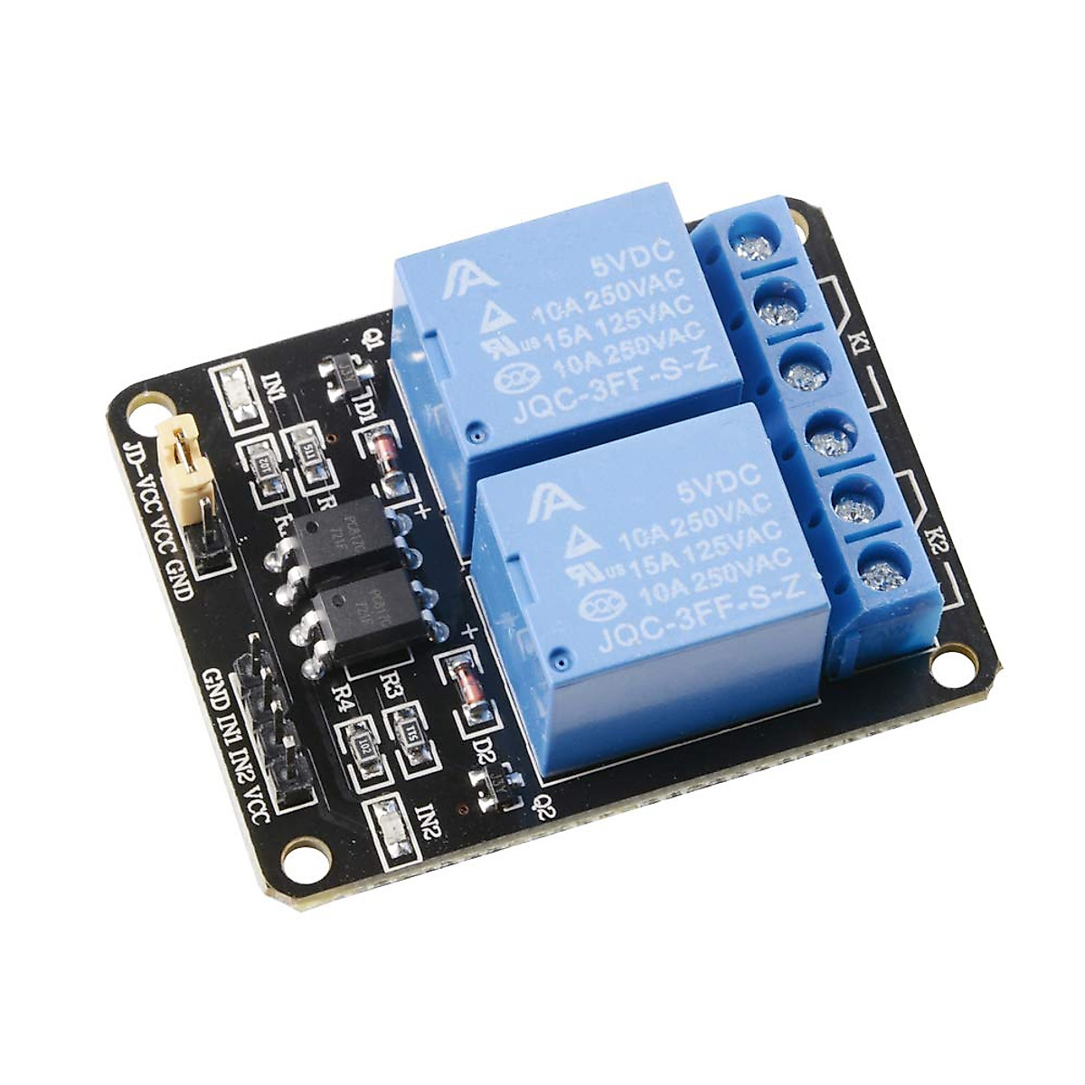 Qunqi 5V 2 Channel 5V Relay Module with Optocoupler Low Level Trigger Expansion Board Compatible with R3 MEGA 2560 1280 DSP ARM PIC AVR STM32 Raspberry Pi (2channel-4pc)