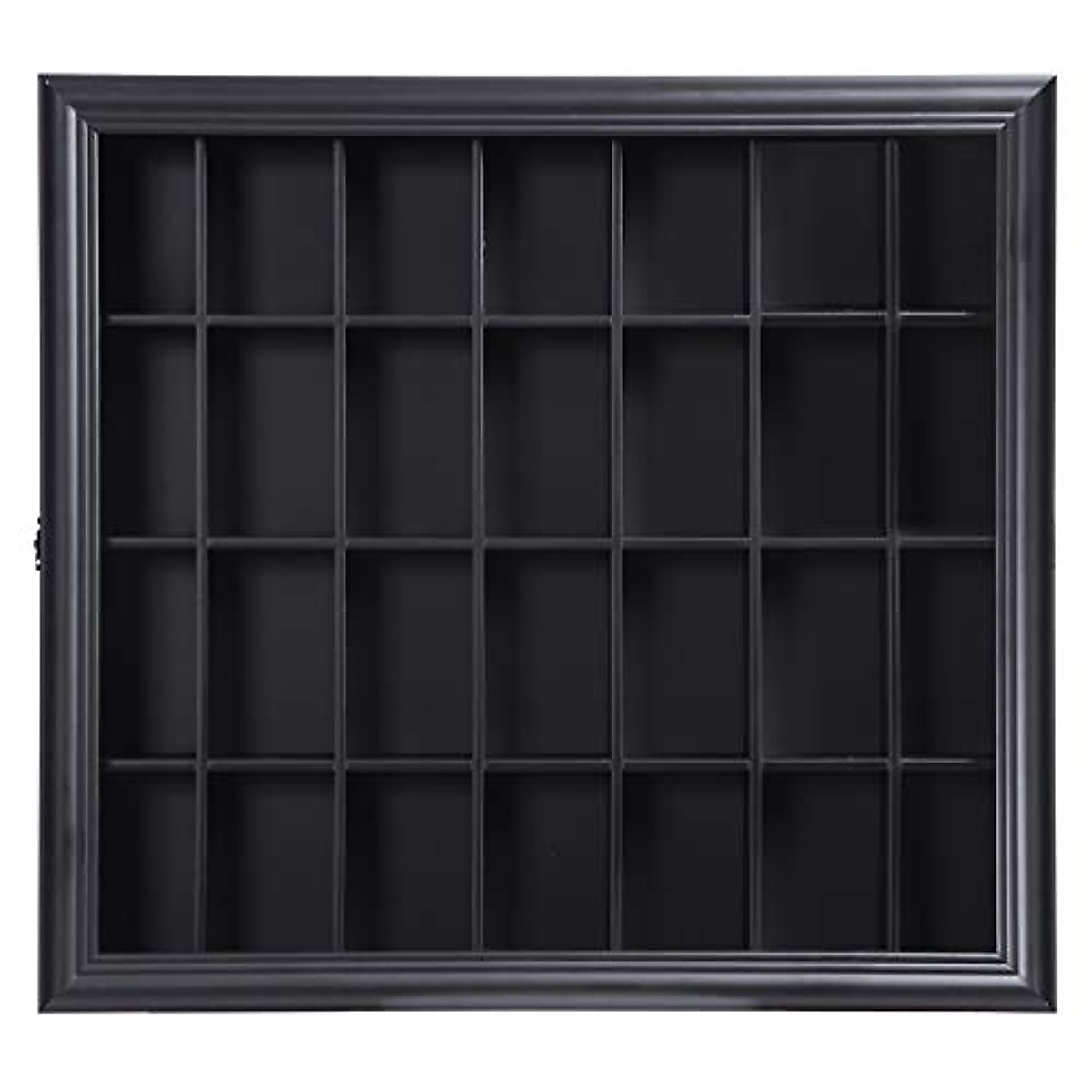 Gallery Solutions 18x16 Shot Glass Hinged Front Display Case, 18" x 16", Black