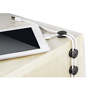 Dotz Cord Guides, Cord and Cable Management for Home and Office, Set of 4, Black (DCG42M-CK)