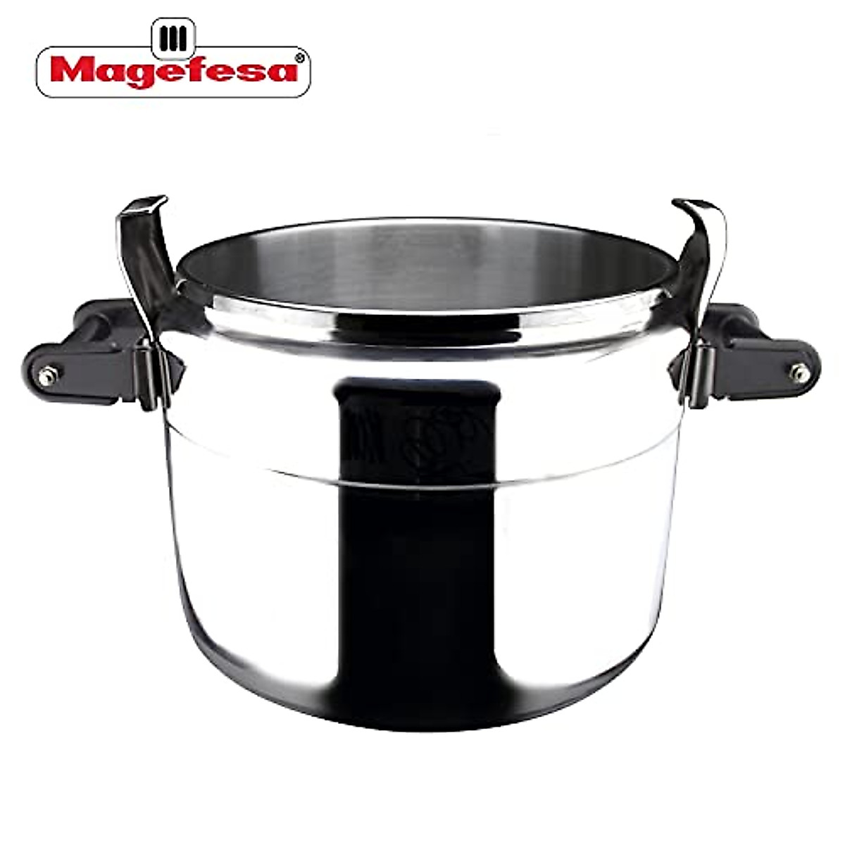 MAGEFESA Chef Pressure Cooker has a Thermodiffusion bottom, 3 Security Systems. 16 Quarts