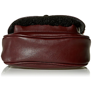 Danielle Nicole Womens Minx Faux Leather Flap Saddle Handbag Purple Small