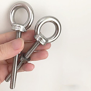 HYXXYY Stainless Steel Eye Bolt, 2pack M8 Shoulder Eye Bolts 5/16" X 3.15"with Nuts and Washer Thread Lifting Ring Eyebolt