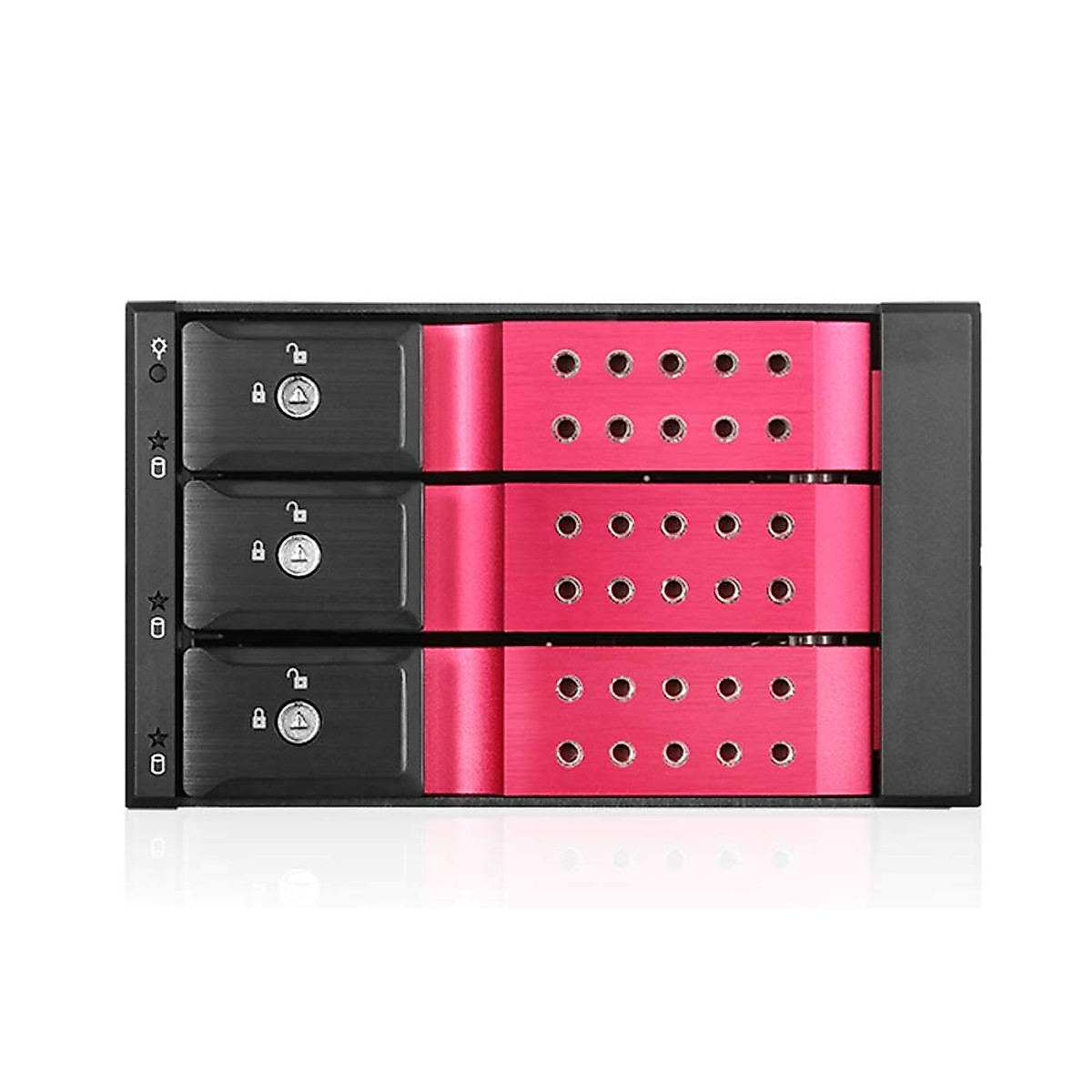 ISTAR BPN-DE230HD-RED Trayless 2X 5.25 to 3X 3.5 12Gb/s HDD Hot-swap Rack
