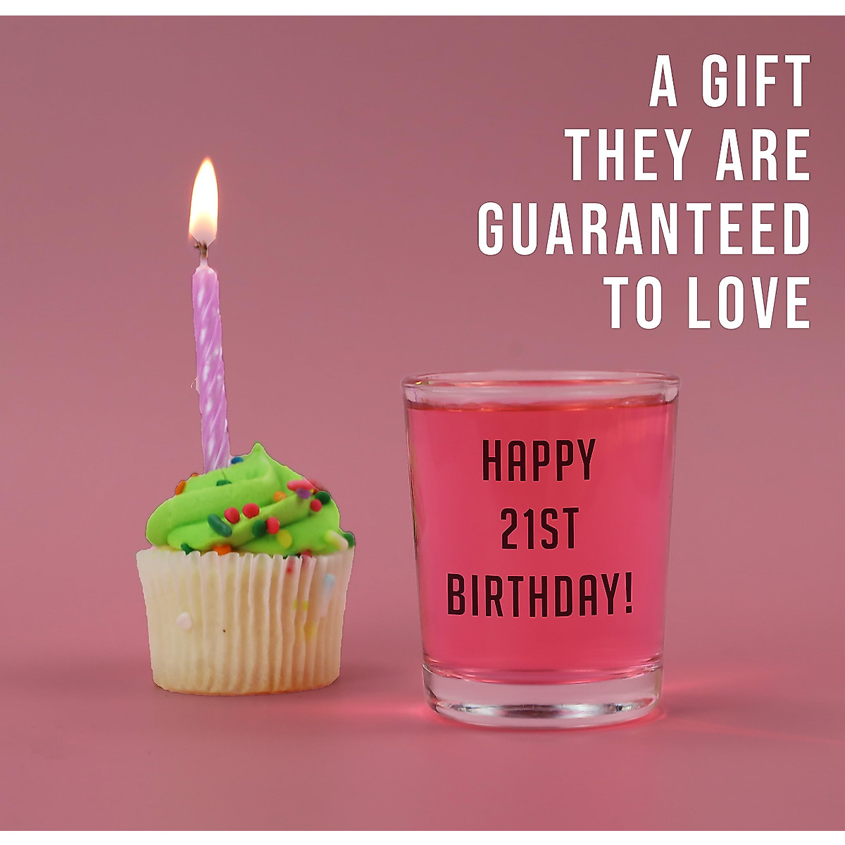 Personalized Printed 2.5oz 1pk Shot Glasses – Customized Gift for Women Men, Custom Message Name Date, Birthday Gift Ideas Friend Her Him, 21st Party Favors, Cute Funny, 16 Colors, Your Text Here