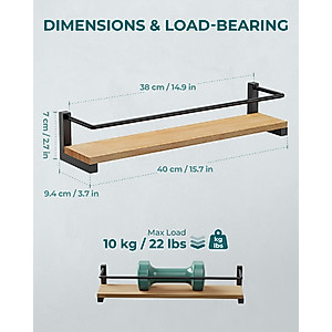 OROPY Spice Rack Wall Mounted, Rustic Wood Hanging Rack for Over The Stove, Kitchen Wall, 4 Pack