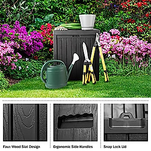 Pure Garden Outdoor Storage Box, 50-Gallon, Black