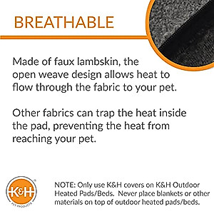 K&H Pet Products Lectro-Kennel Heated Pad Deluxe Cover (Pad not included) Gray Medium 16.5 X 22.5 Inches