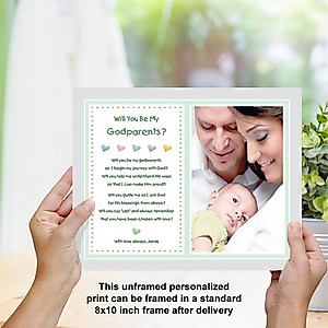 Poetry Gifts Will You Be My Godparents, Godmother or Godfather, Custom 8x10 Inch Print Personalized with Photo and Name of Godchild